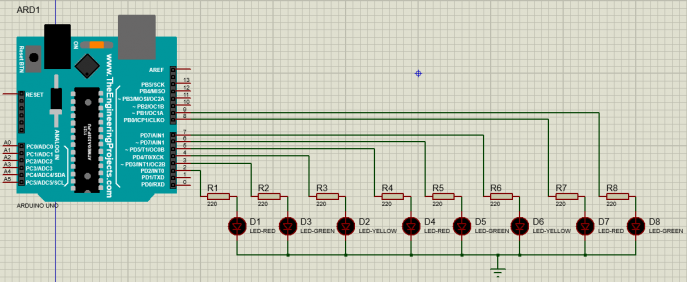 Lập trình điều khiển nhiều led với board mạch Arduino