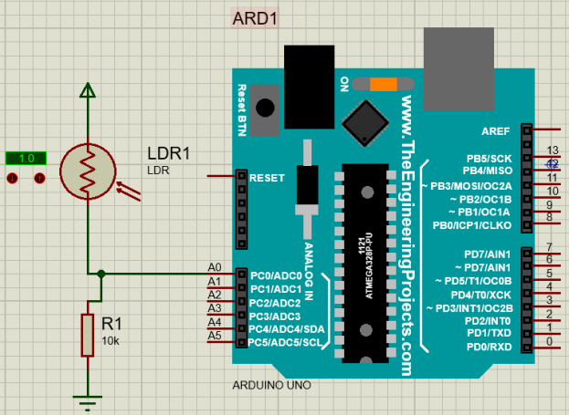 Lập trình giao tiếp cảm biến LDR với board mạch Arduino