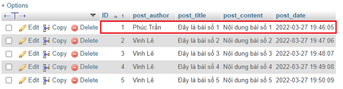 Sửa (update) dữ liệu và câu lệnh drop trong MySQL với Python