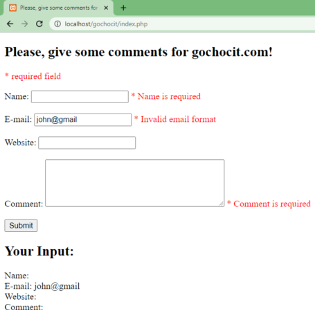 Kiểm tra (validation) email và url với PHP